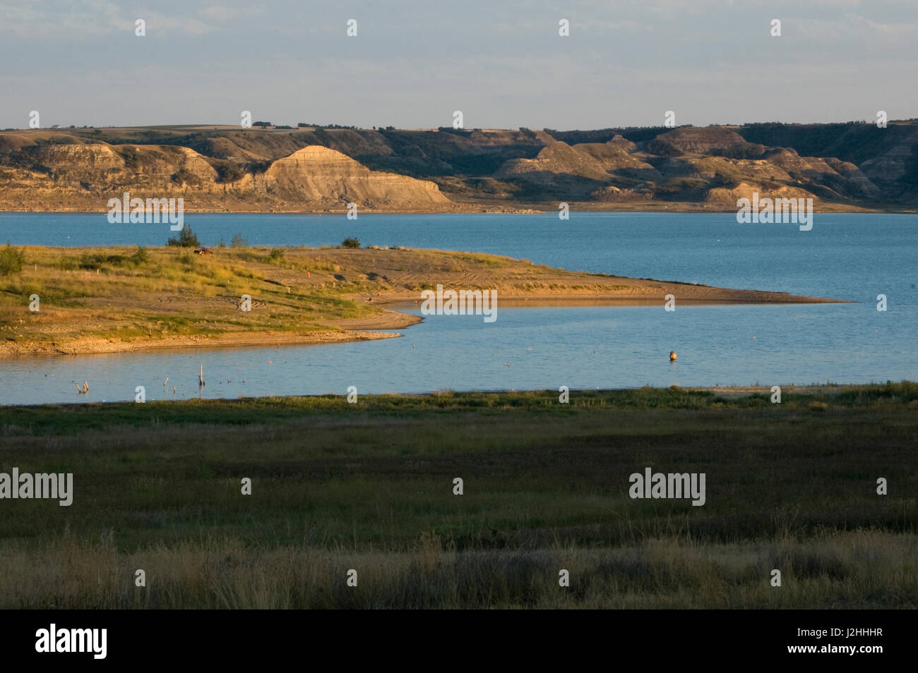 Scenic view of the Missouri River, also known as Lake Sacajawea, with ...
