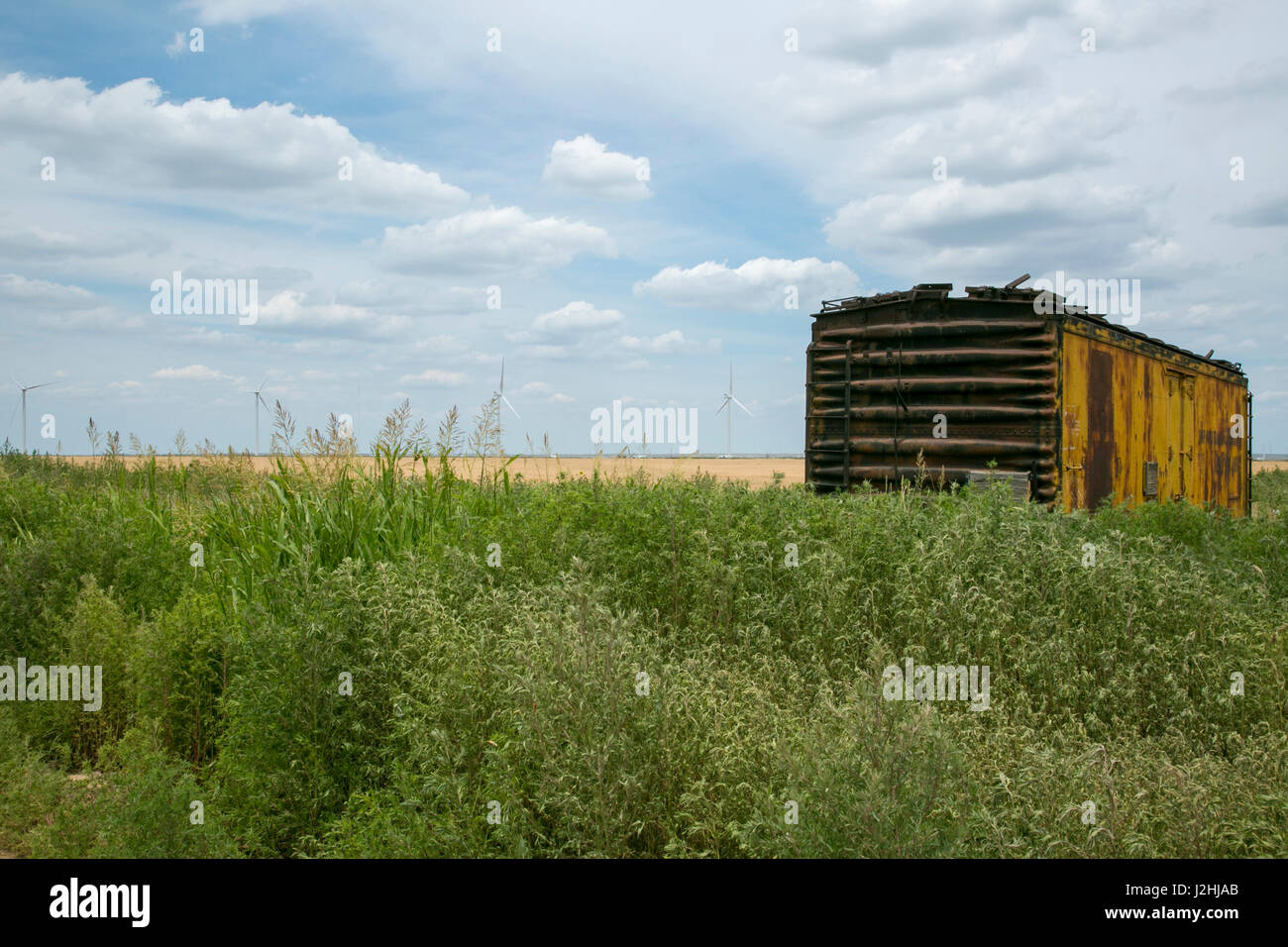 Adrian, Texas, USA. Route 66 Old train car Stock Photo - Alamy