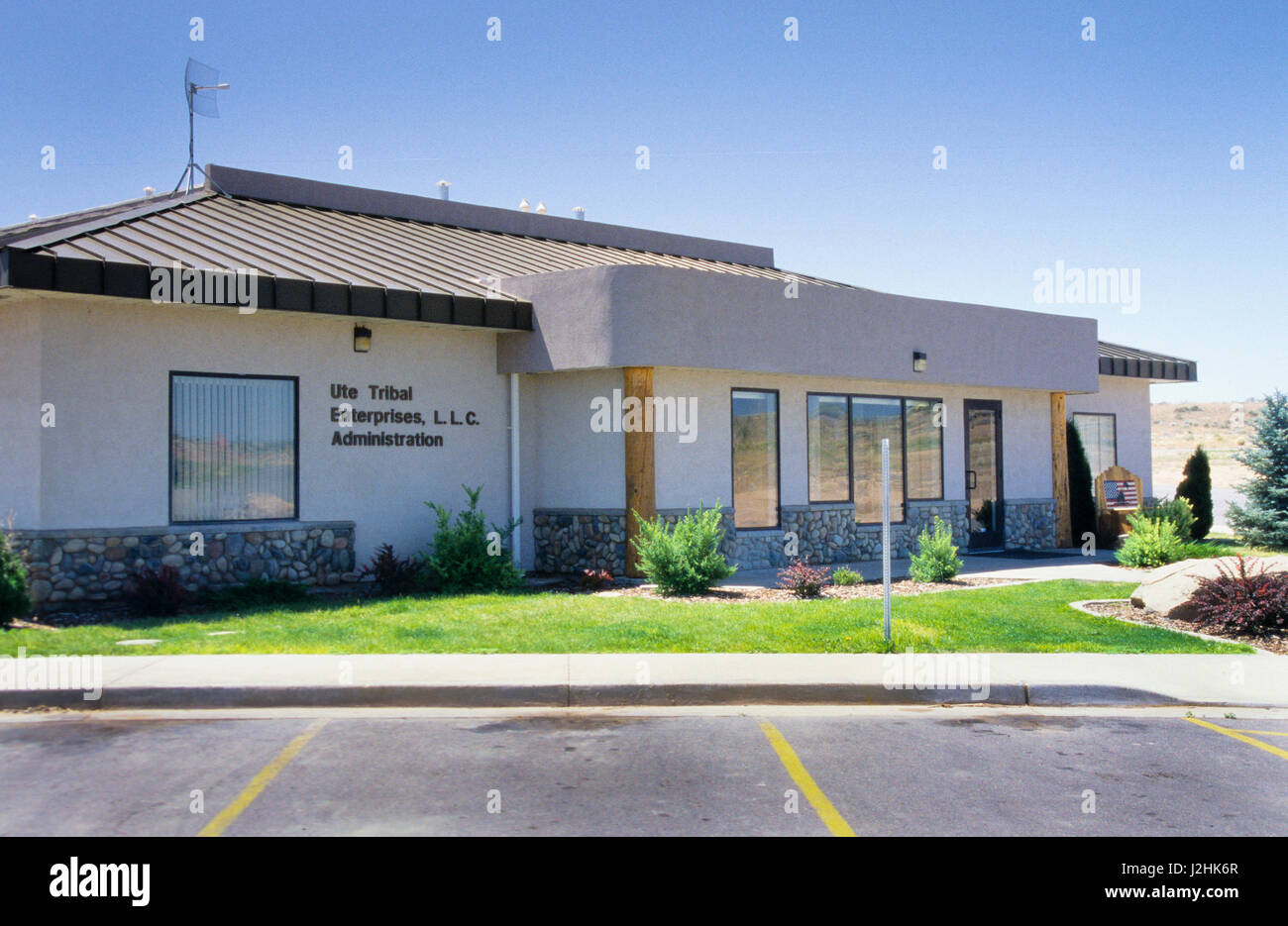 Ute Indian Tribal Enterprises and Administration building located on ...