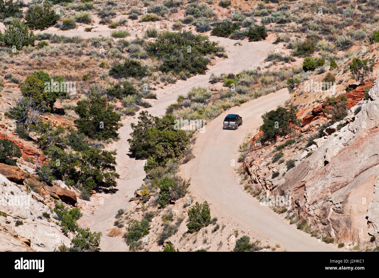 USA, Utah, Boulder, Burr Trail, Vista of the Waterpocket Fold and Henry ...