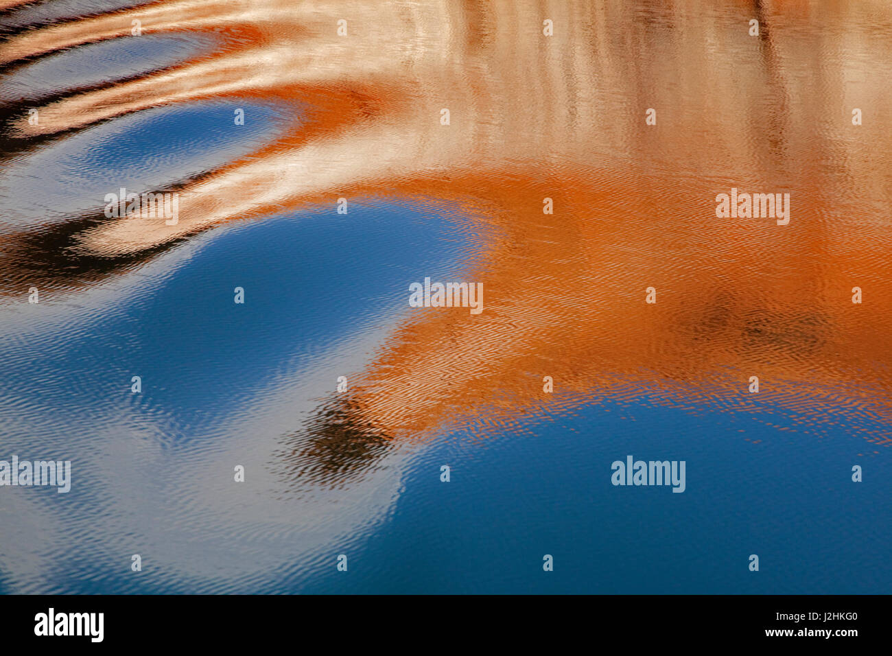 USA, Utah, Glen Canyon National Recreation Area. Boat wake patterns ...