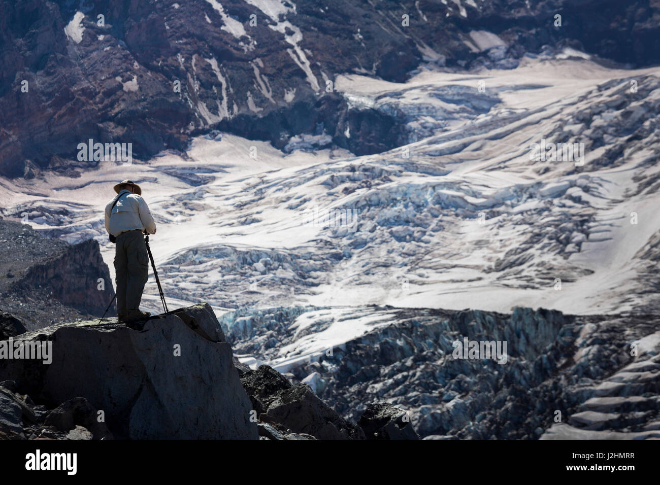 USA, Washington State, Mt. Rainier National Park. Photographer above ...