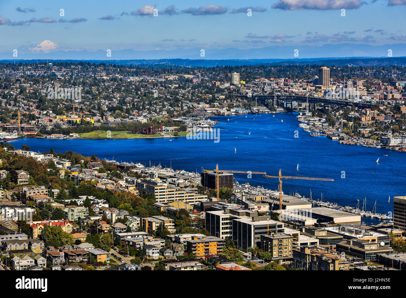 Lake Union, Seattle, Washington State. Aerial image of Lake Union ...