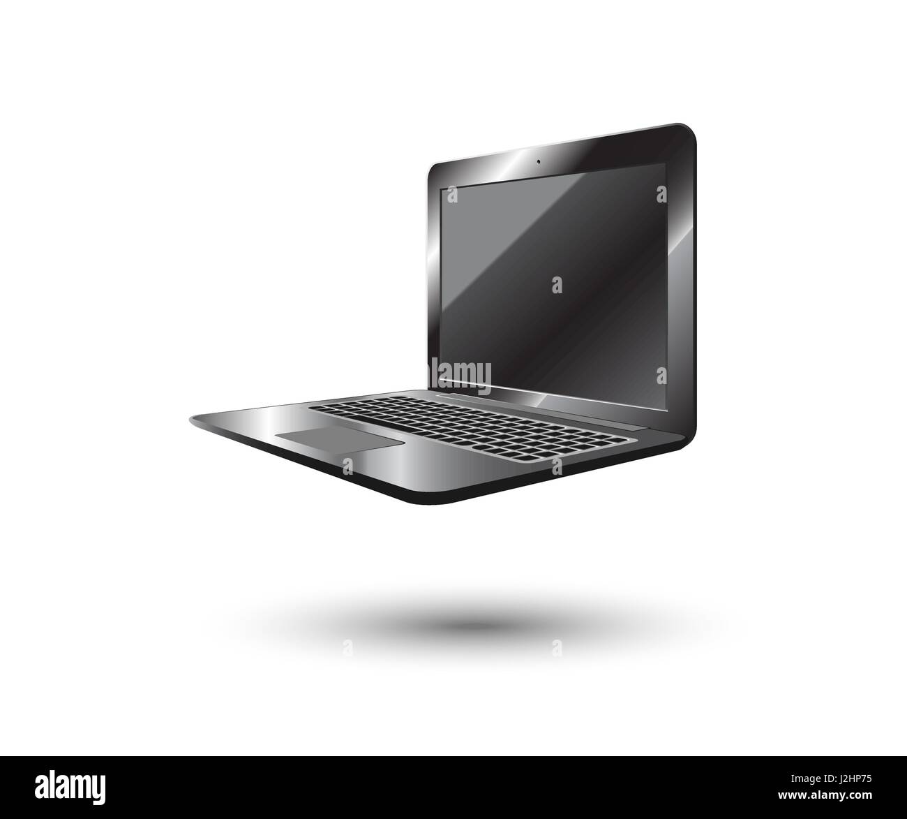 Computer black laptop isolated on wthite background Stock Vector Image ...