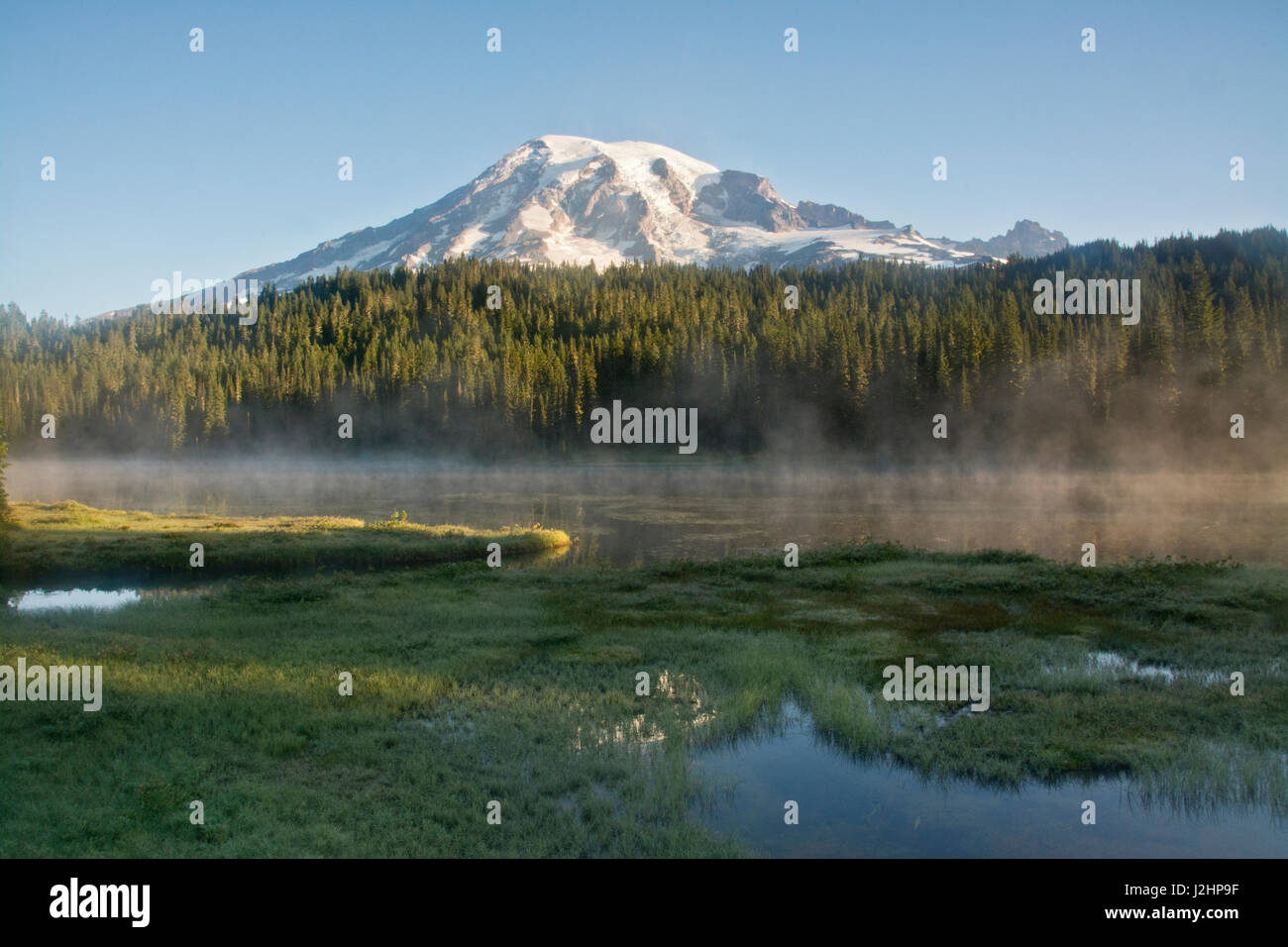 Sunrise, Mount Rainier, Reflection Lake, Mount Rainier National Park ...