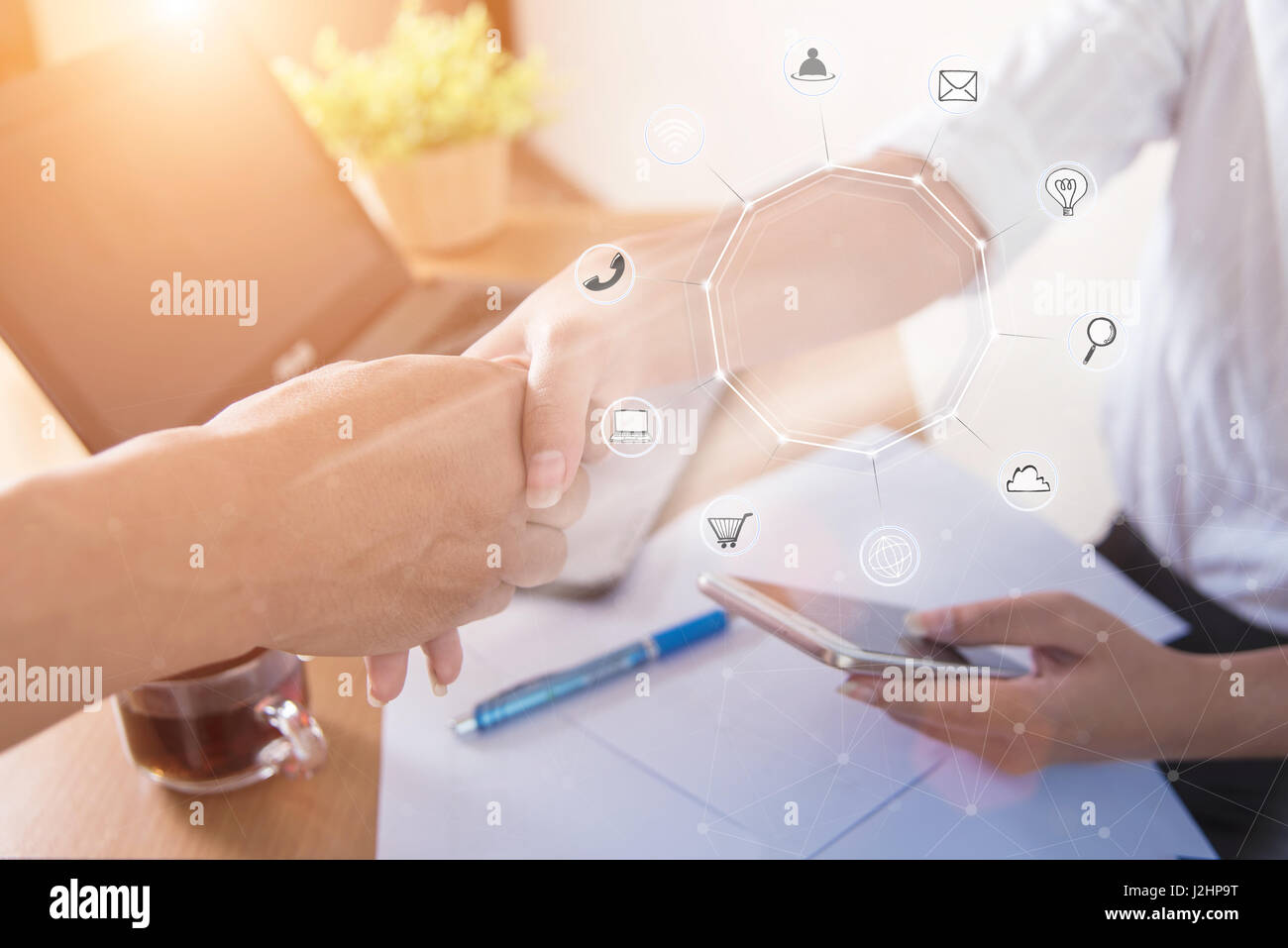 Business handshake at office corporate meeting, contract conclusion and ...