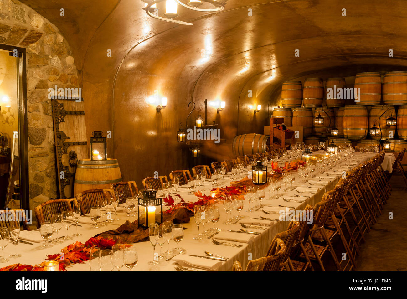 Usa, Washington State, Lake Chelan. Winemaker dinner at Karma Vineyards ...