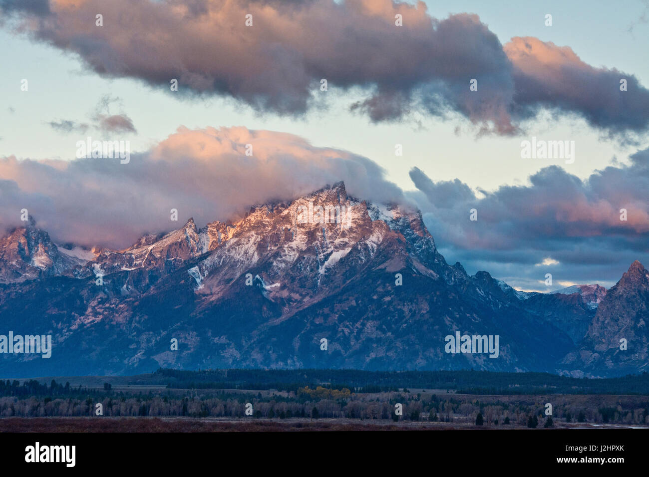 Autumn Sunrise, Alpenglow, Cunningham Cabin Area, Grand Tetons, Grand ...