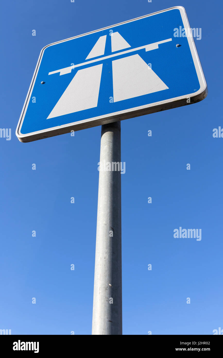 German road sign: motorway Stock Photo - Alamy