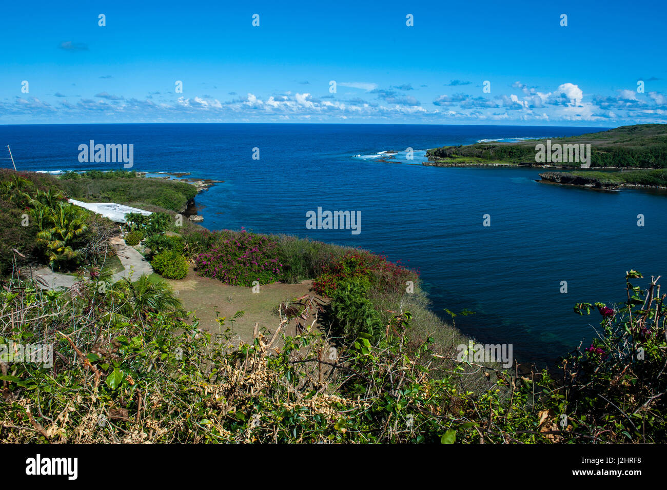 Lookout over Pago Bay, Guam, US Territory, Central Pacific Stock Photo ...