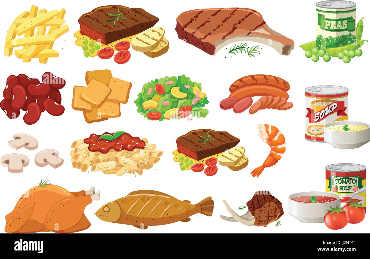 Different kinds of healthy food illustration Stock Vector Image & Art ...