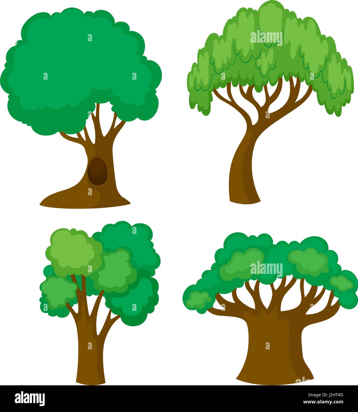 Four different shapes of trees illustration Stock Vector Image & Art ...