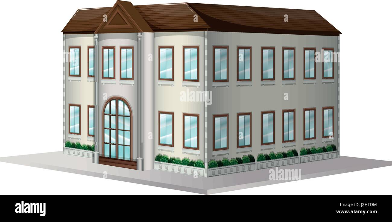 Building with brown roof illustration Stock Vector Image & Art - Alamy
