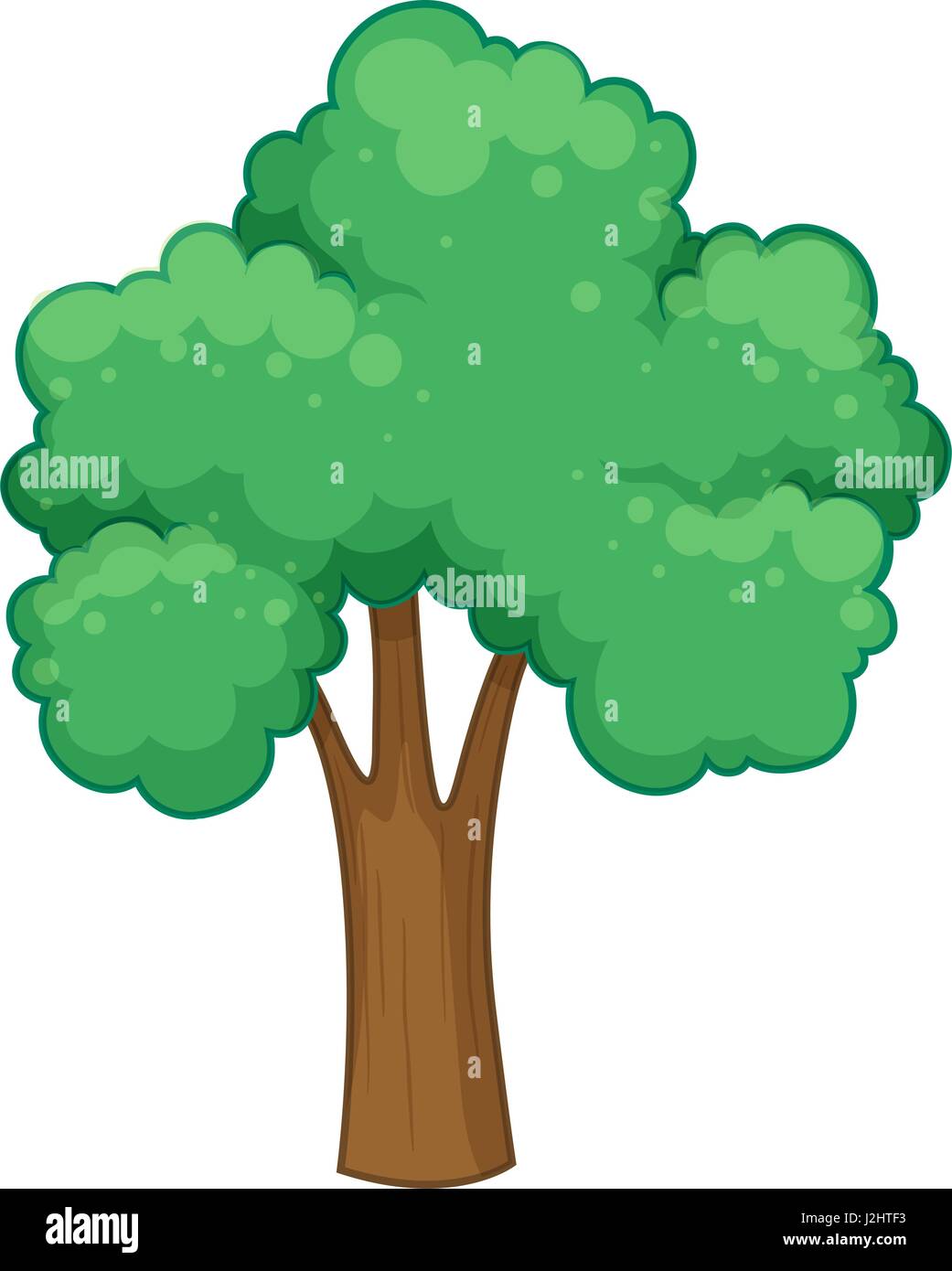 Big green tree on white background illustration Stock Vector Image ...
