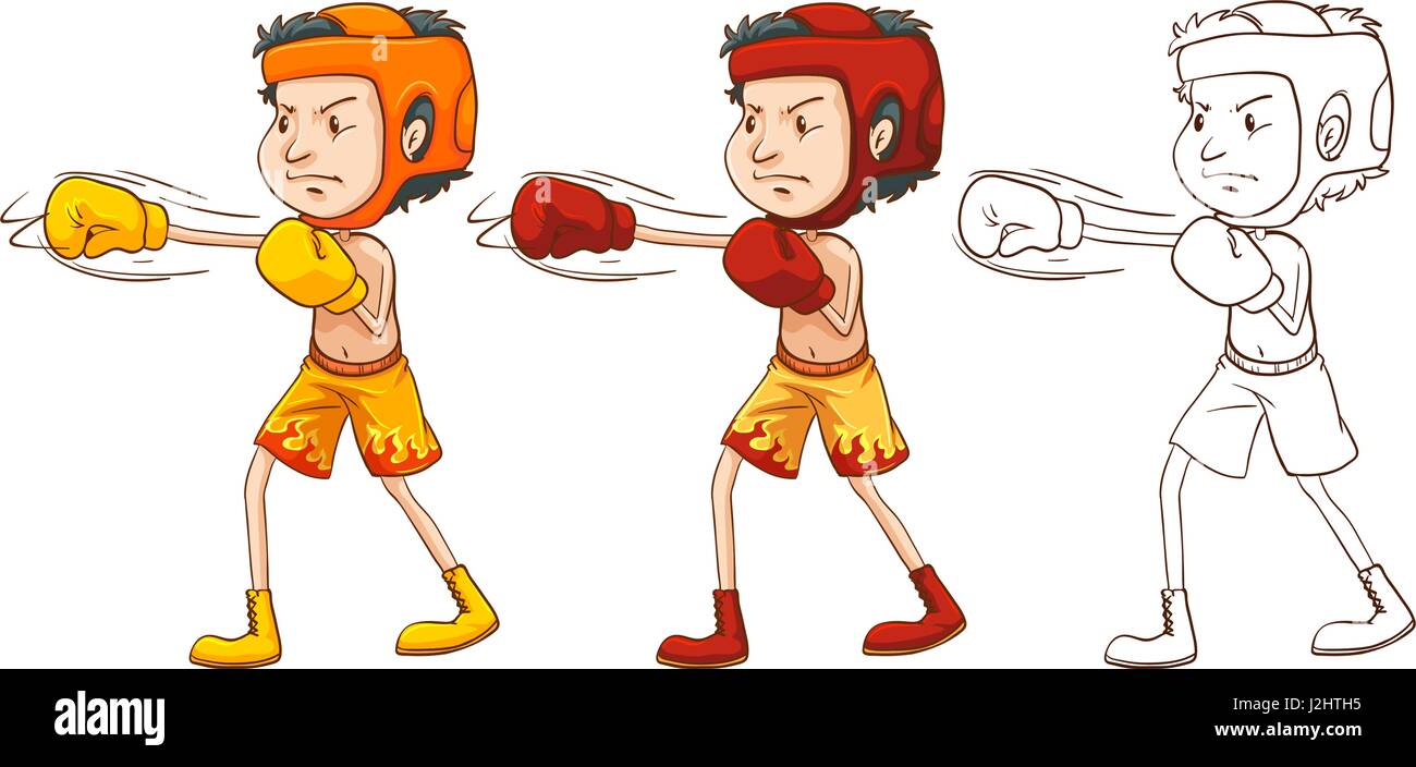 Man boxing drawing hi-res stock photography and images - Alamy