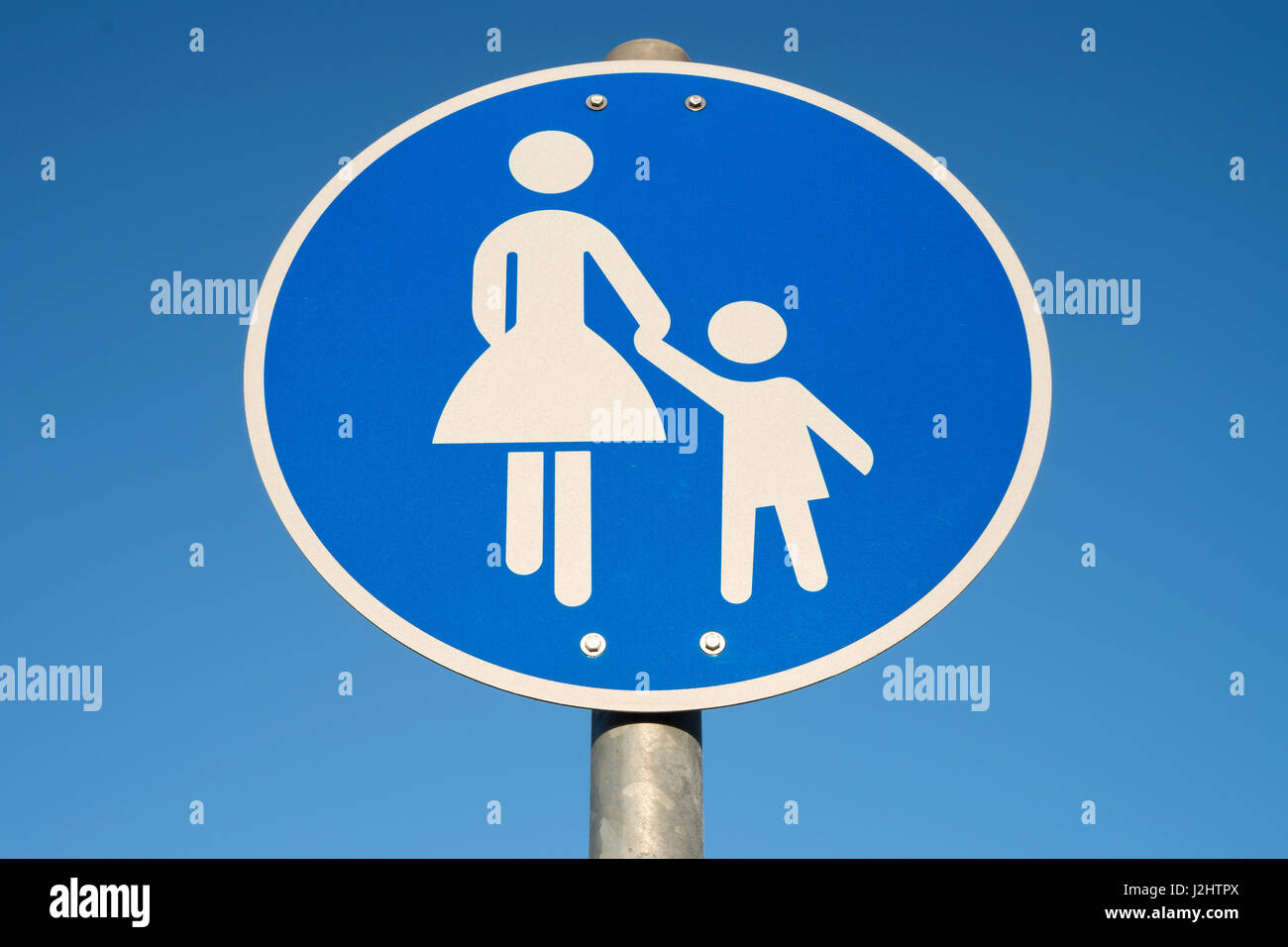 German road sign: pedestrian lane Stock Photo - Alamy