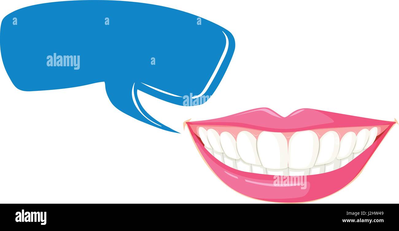 Clean teeth and speech bubble template illustration Stock Vector Image ...