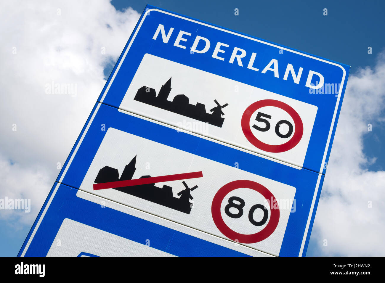 Dutch road sign: general speed limits Stock Photo - Alamy