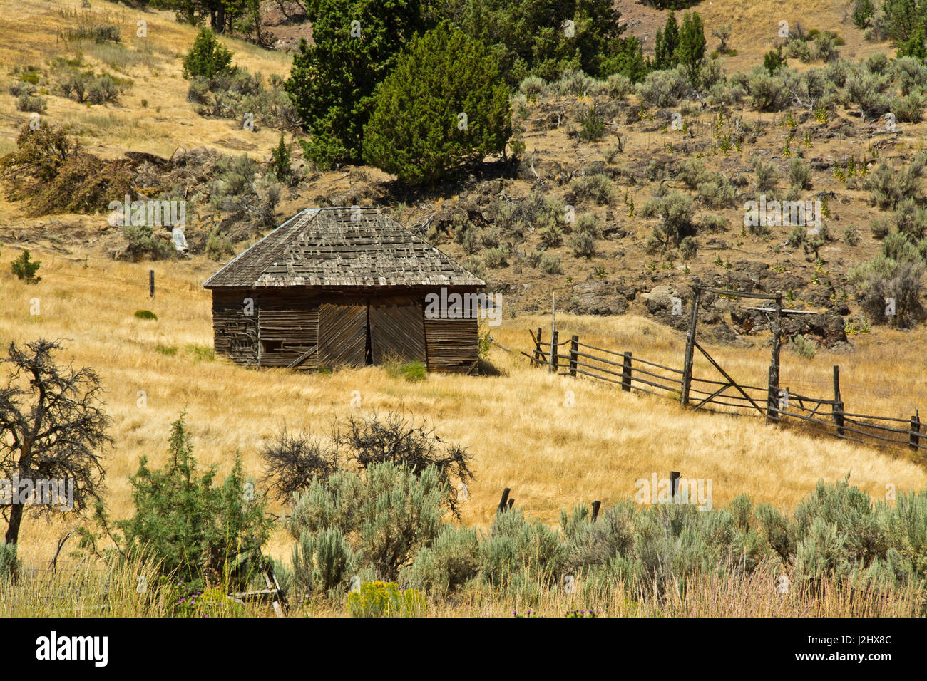 Octagon barn, farm, Richmond, Oregon, USA Stock Photo - Alamy