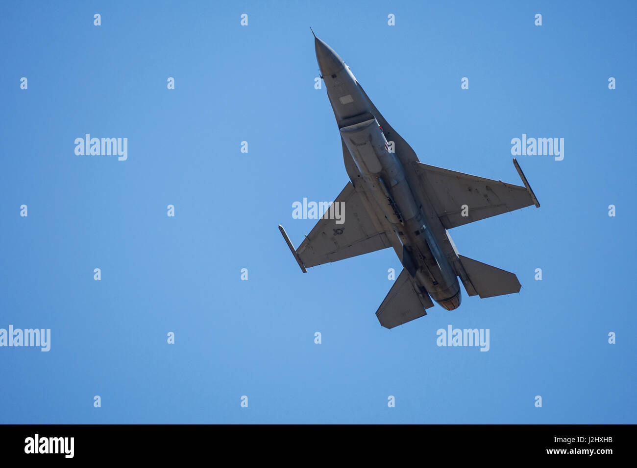 USA, Oregon, Hillsboro, USAF demonstration team demonstrating the F-16 ...