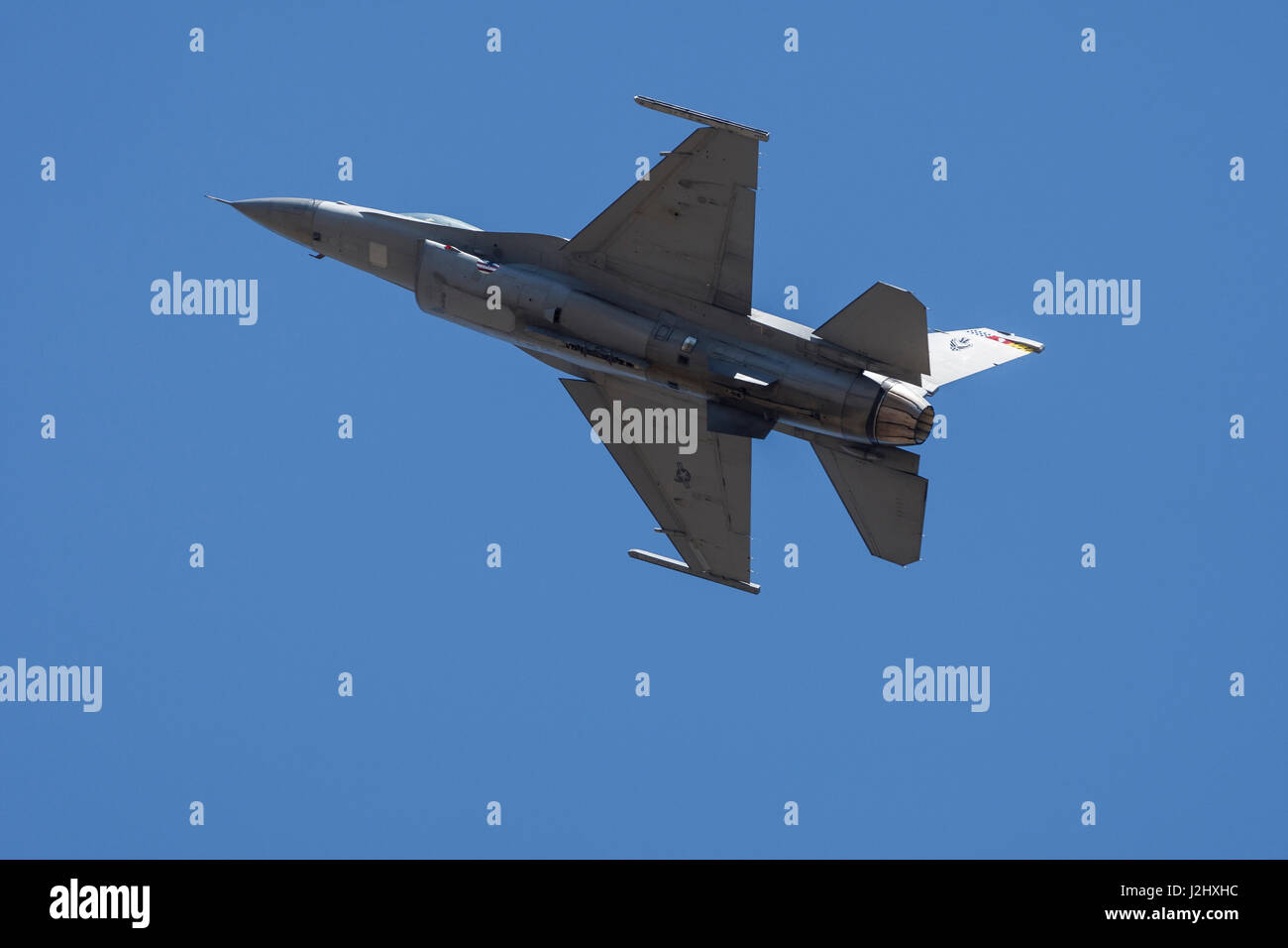 USA, Oregon, Hillsboro, USAF demonstration team demonstrating the F-16 ...