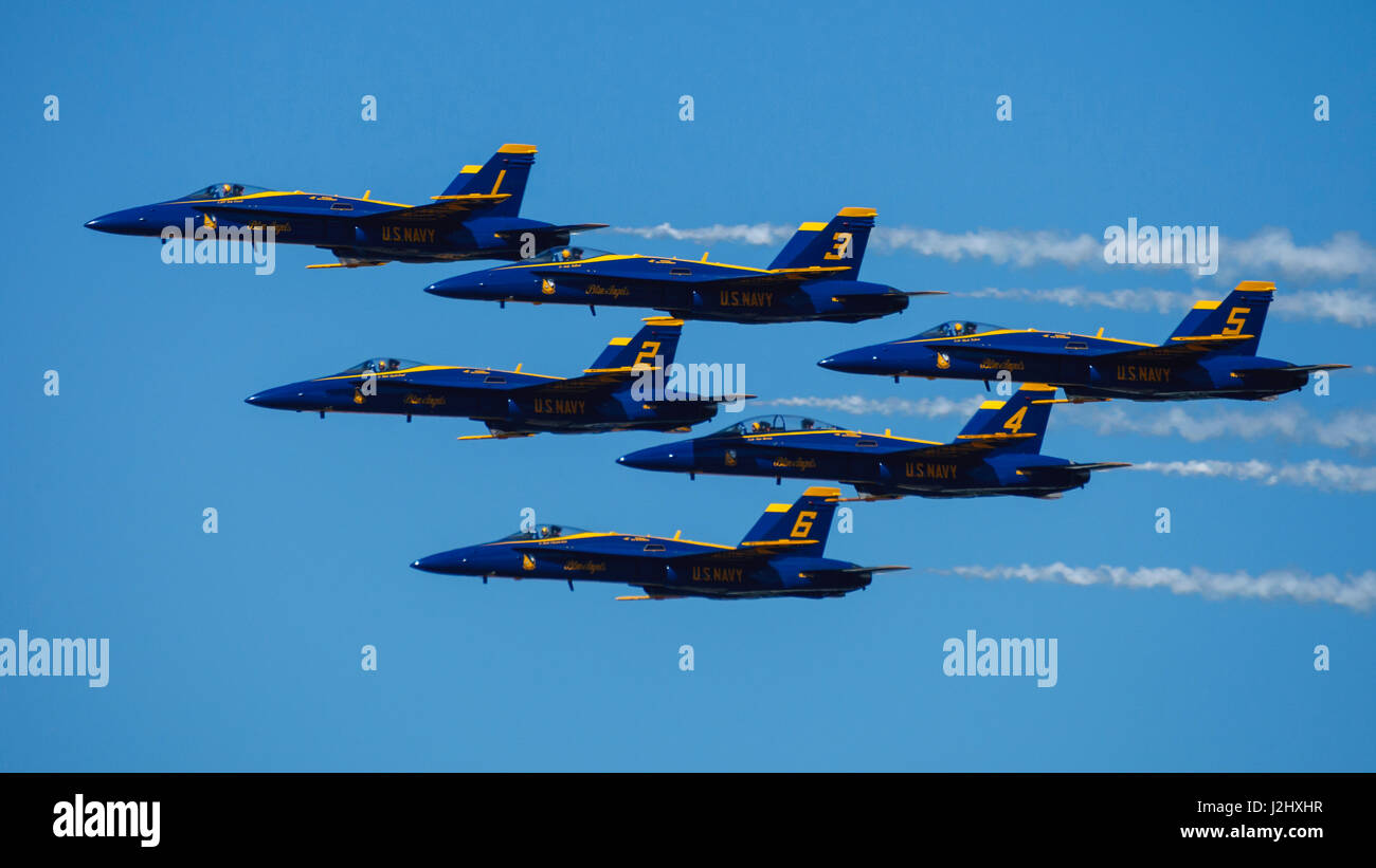 Blue Angels delta at the Airshow of the Cascades Stock Photo - Alamy