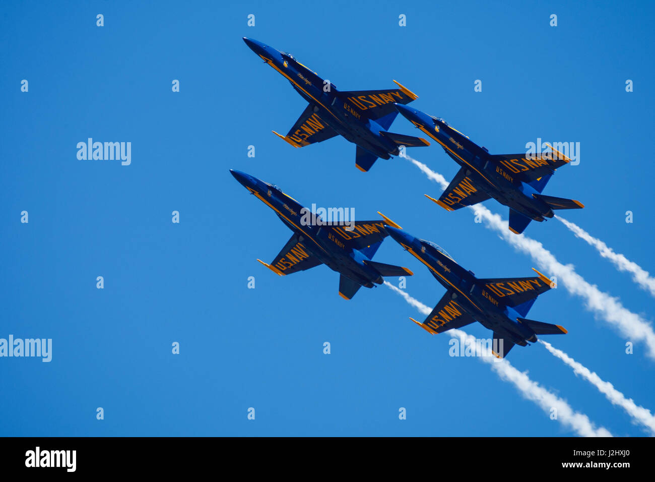 Blue Angels diamond maneuvers at the Oregon International Airshow Stock ...