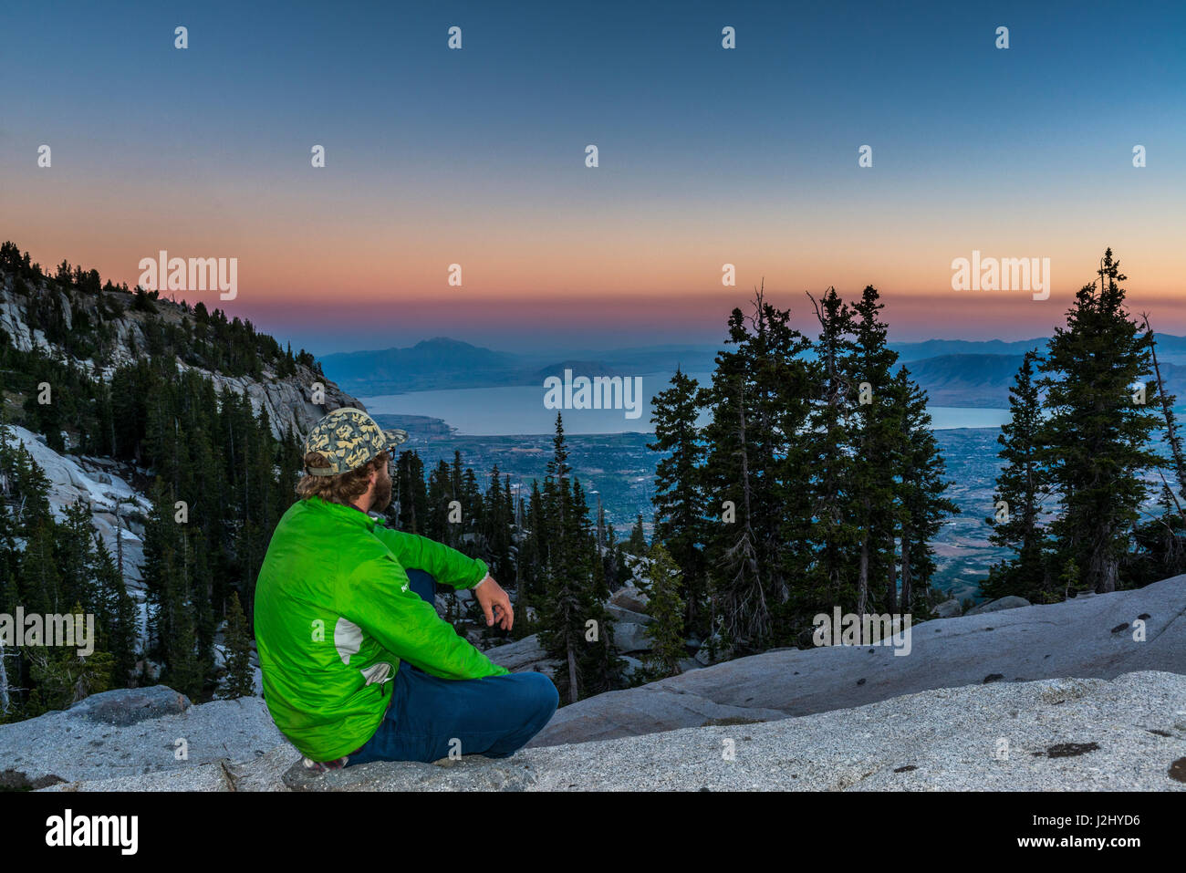 Alex Schmidt enjoys, Sunset over Utah Lake from Lone Peak Cirque (Large ...