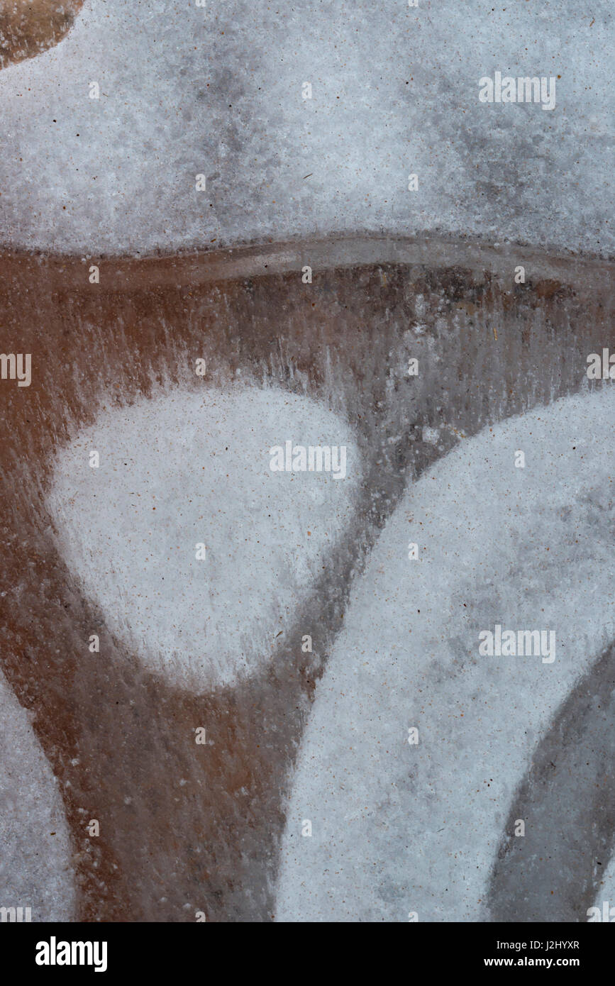 Usa, Utah. Abstract design of frozen bubble patterns in stream, Hunter ...