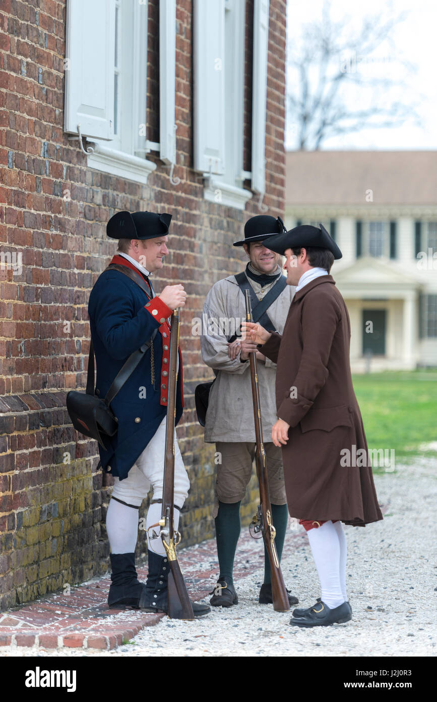 USA, Virginia, Williamsburg, Colonial Williamsburg, character actors ...