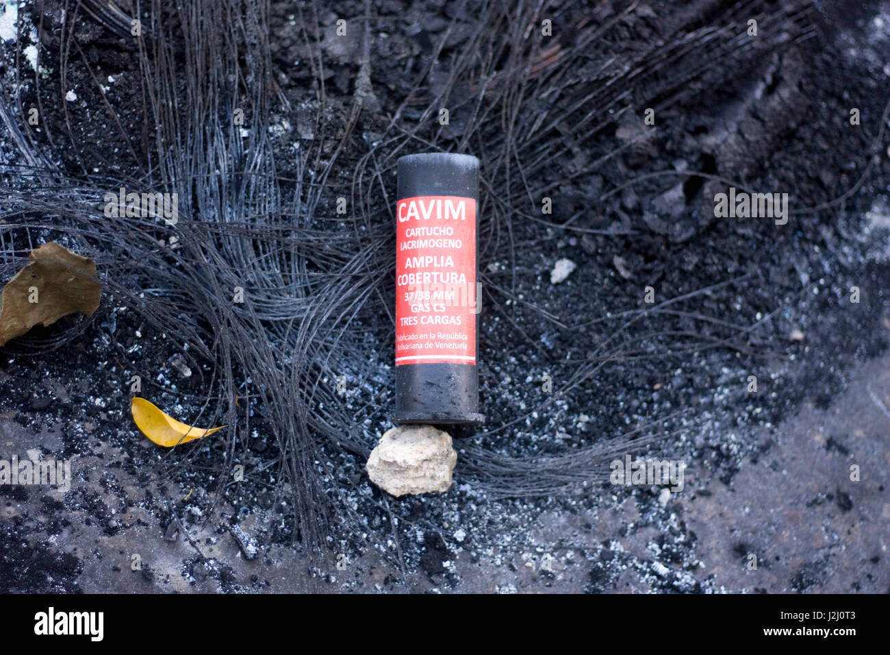 An used tear gas canister fired during a protest Stock Photo - Alamy