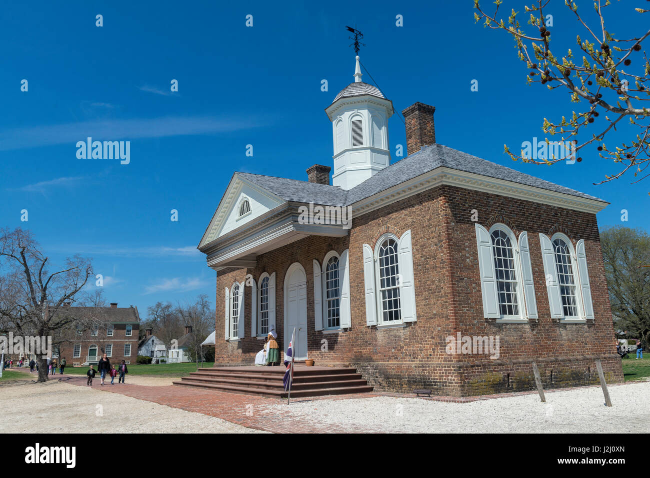 USA, Virginia, Williamsburg, Colonial Williamsburg, courthouse (Large ...