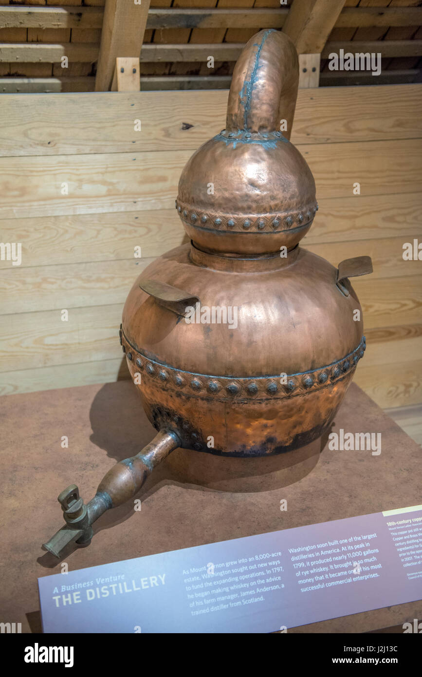 Copper Still, Distillery, Mount Vernon, Virginia, USA Stock Photo - Alamy