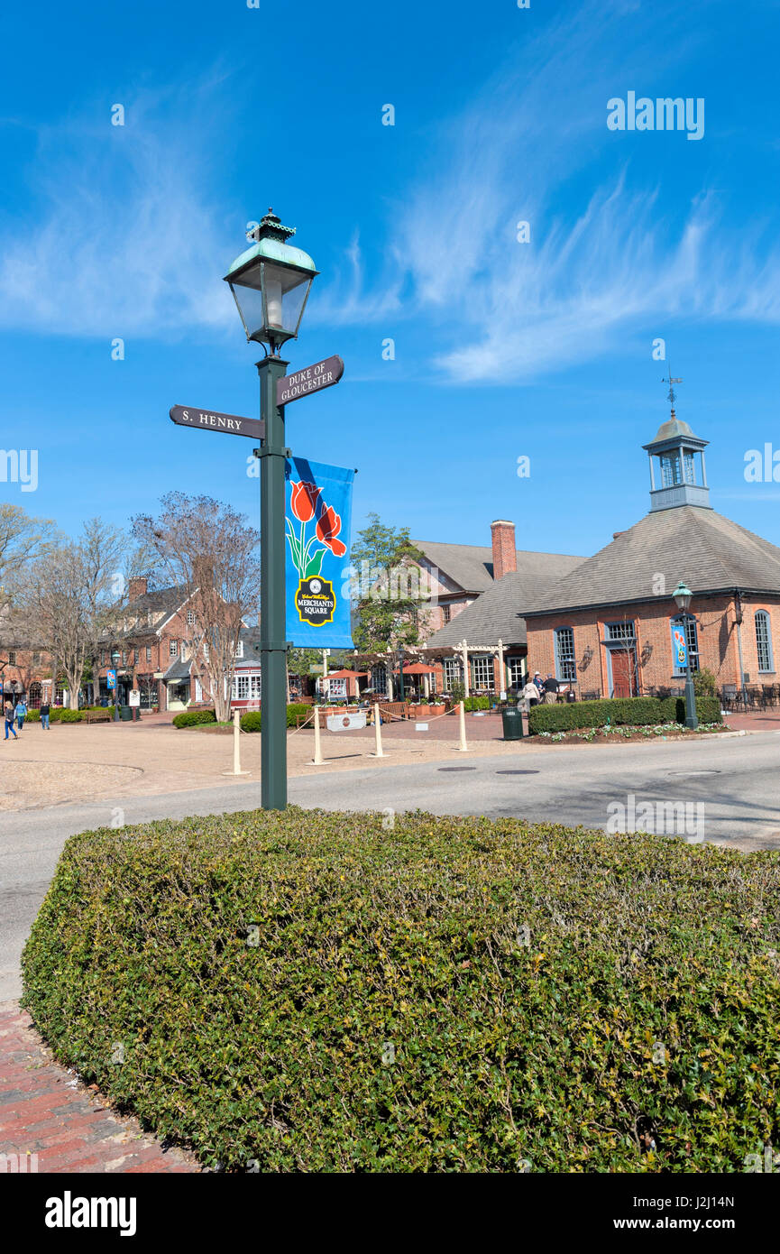 USA, Virginia, Williamsburg, Colonial Williamsburg, Merchants Square ...