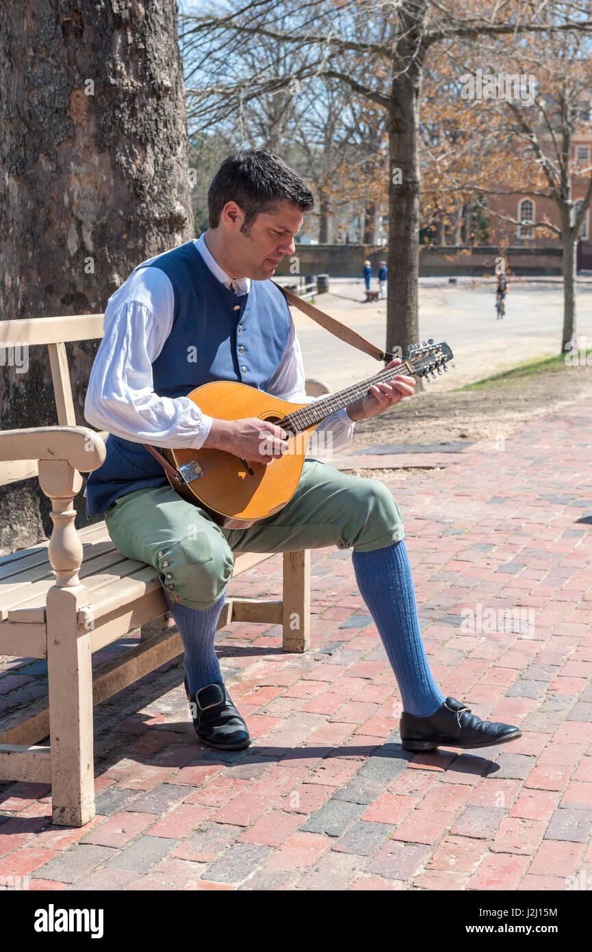USA, Virginia, Williamsburg, Colonial Williamsburg, character actor ...