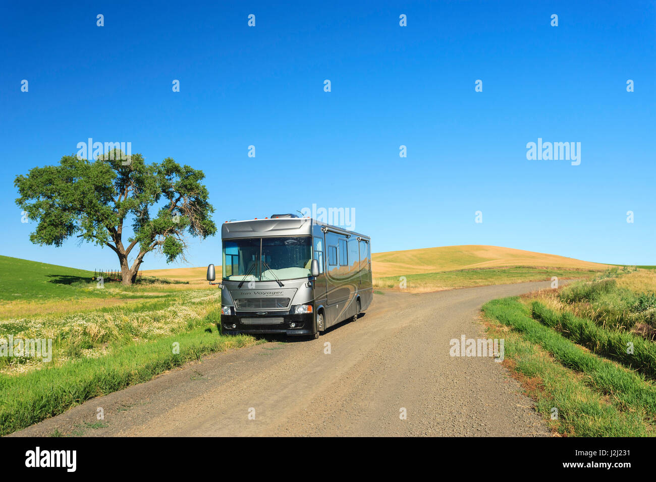 Motorhome parked near oak tree hi-res stock photography and images - Alamy