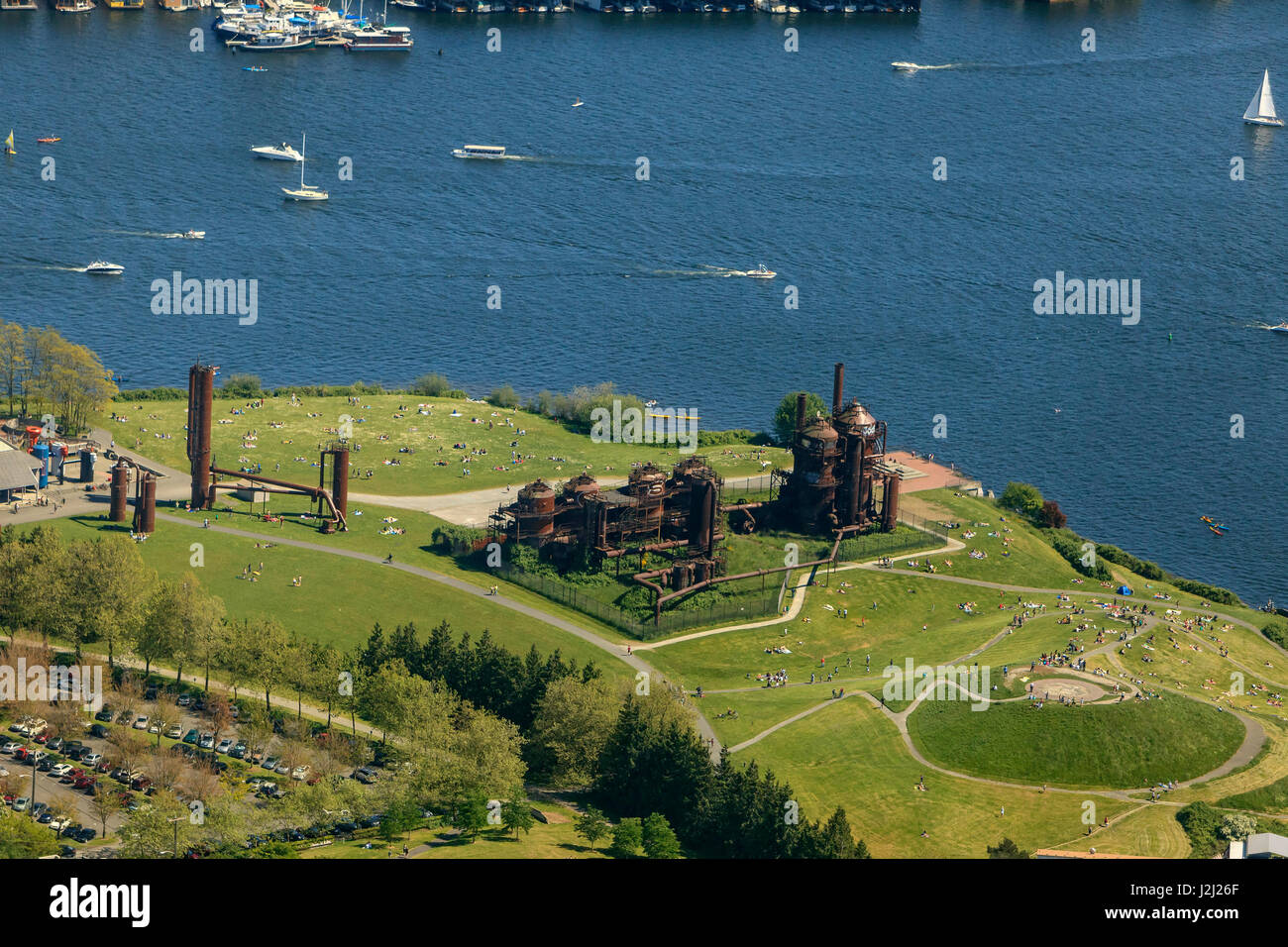 Aerial view of Gasworks Park, Seattle, WA, USA Stock Photo - Alamy