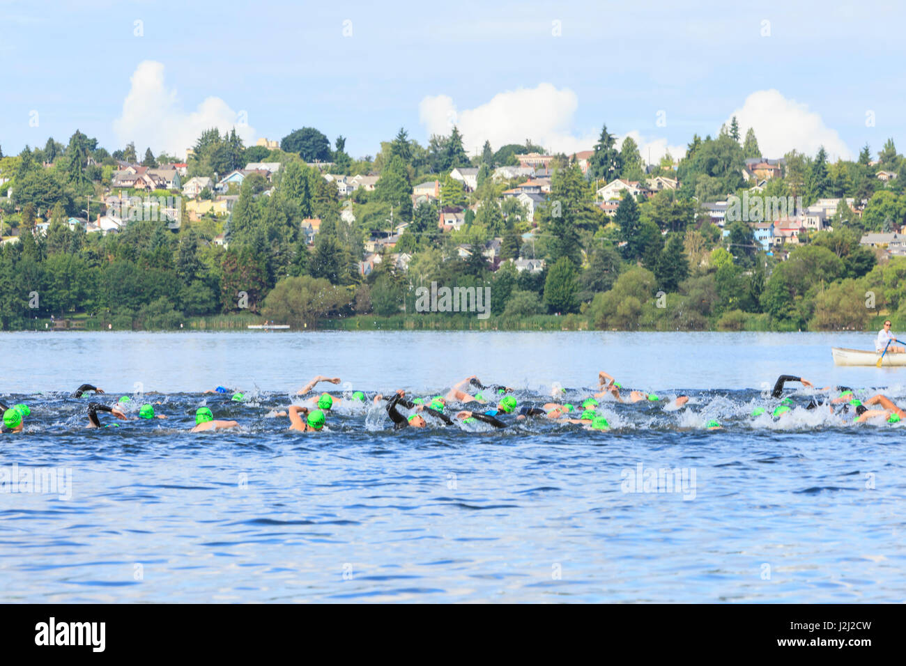 Seattle Park's one mile Open Water Swim, East Beach, Green Lake ...