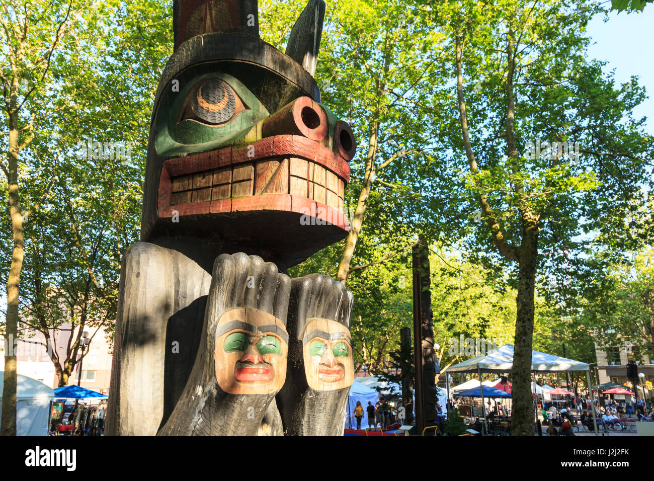 Art in the Park, Occidental Park near Pioneer Square, Seattle, WA, USA ...
