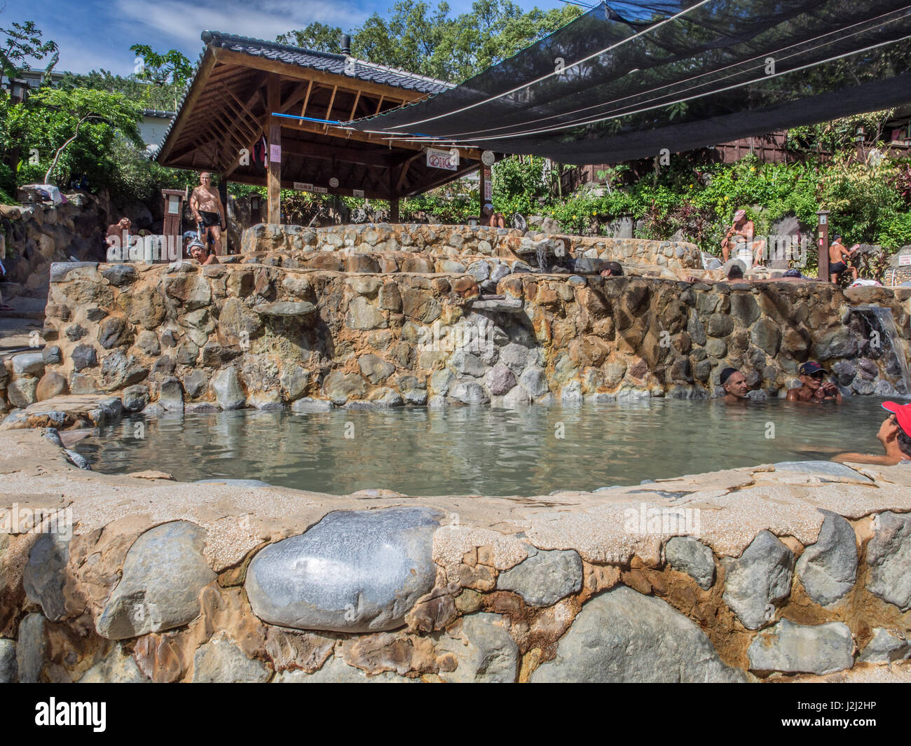 Beitou, Taiwan - October 06, 2016: Public swimming pools with water ...