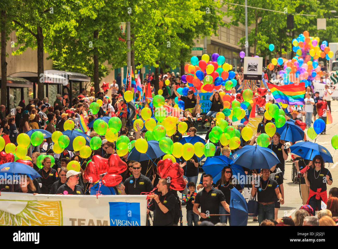 Seattle Pride Parade, downtown Seattle 4th Avenue, Seattle, WA, USA ...