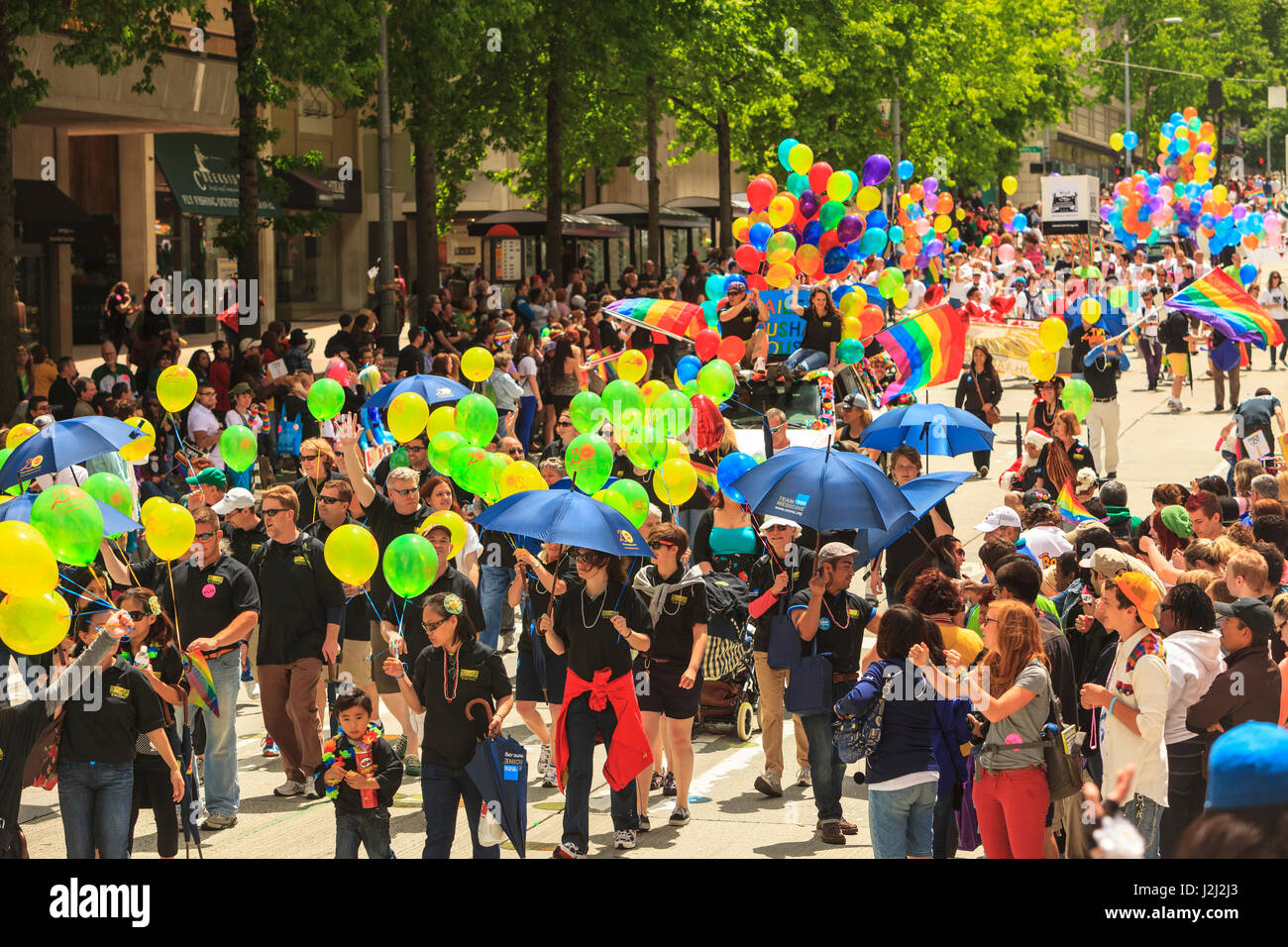 Seattle Pride Parade, downtown Seattle 4th Avenue, Seattle, WA, USA ...