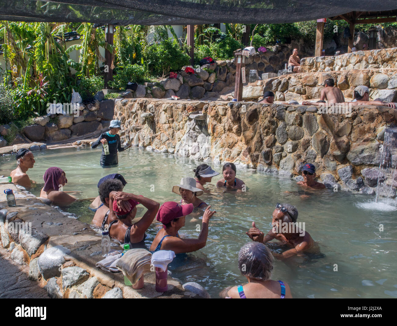 Beitou, Taiwan - October 06, 2016: Public swimming pools with water ...