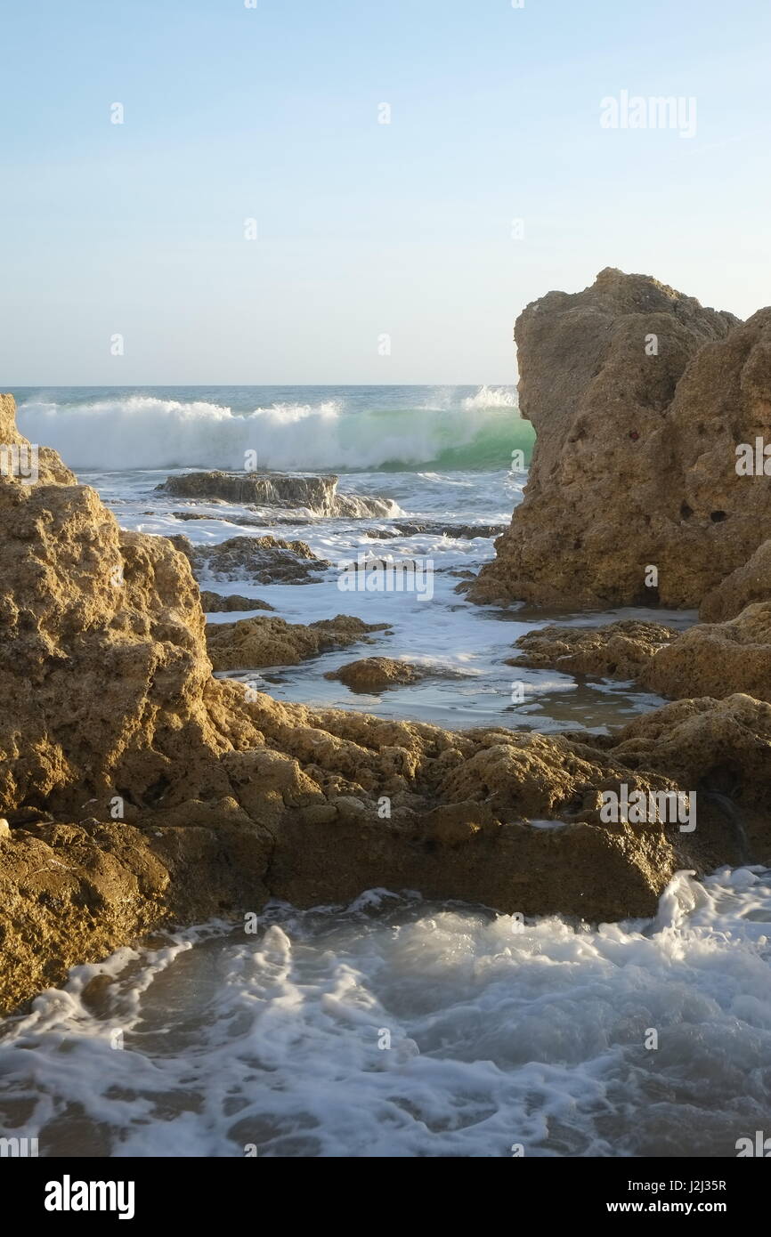 Chiringuitos beach (Gale beach) scenery in Albufeira. Algarve, Portugal ...