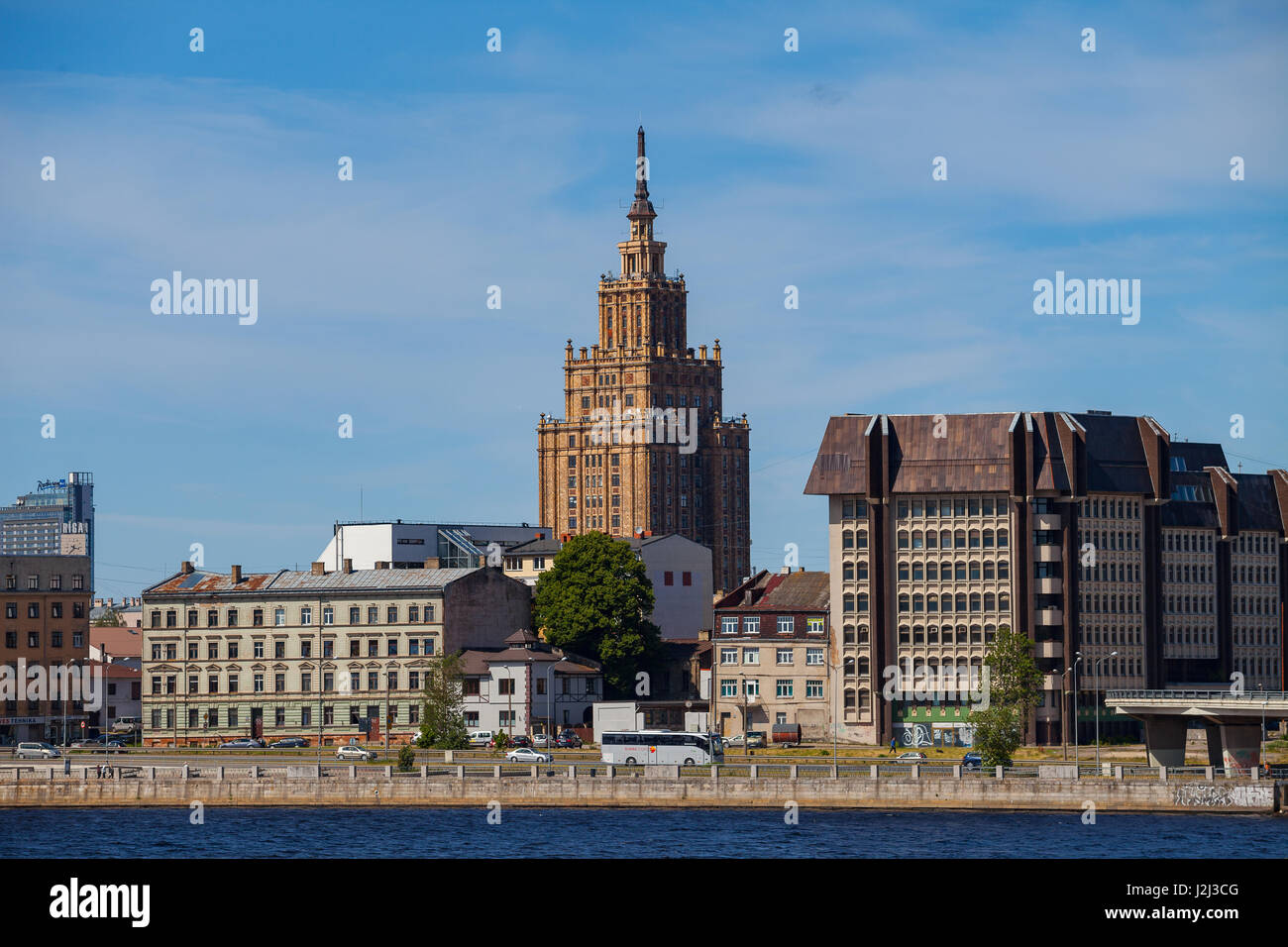 RIGA, LATVIA - 12 JUN 2016: Academy of science building summer day view ...
