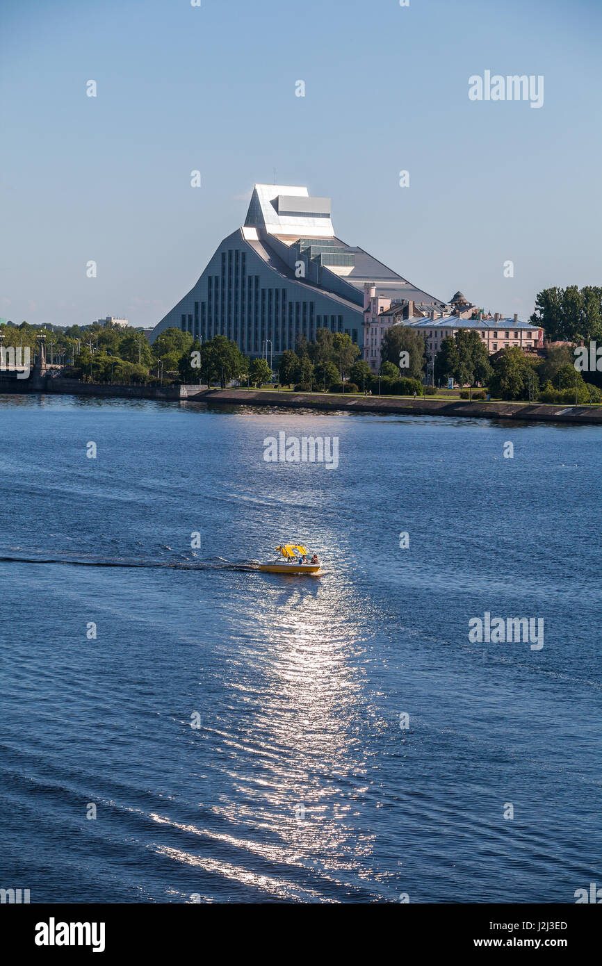 RIGA, LATVIA - 12 JUN 2016: Modern building of the national library and ...