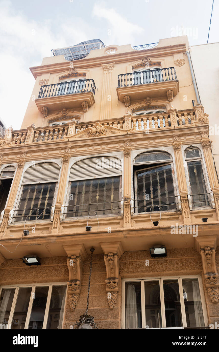 Valencia (Spain), exterior of historic building with balconies Stock ...