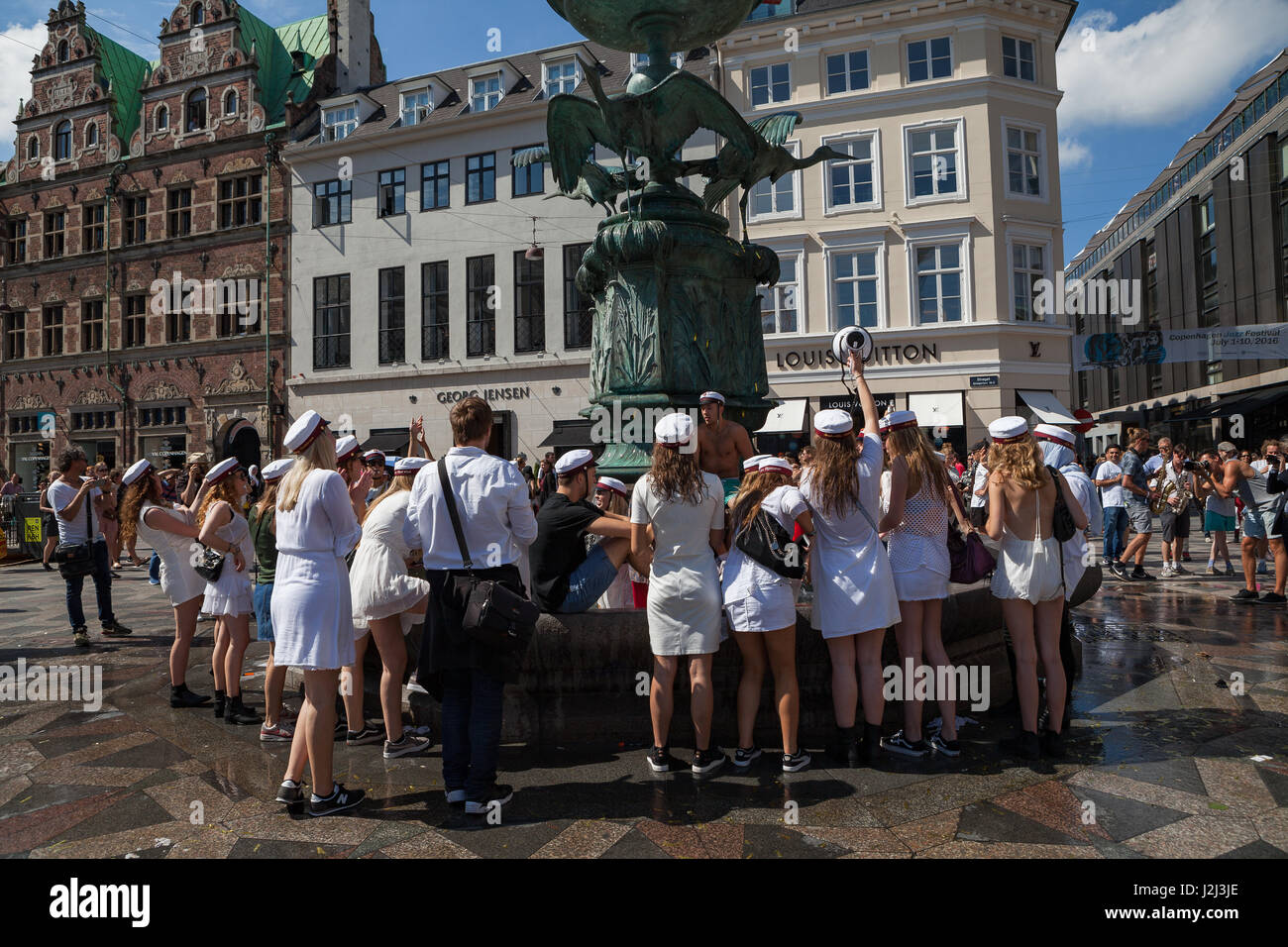 COPENHAGEN, DENMARK - 26 JUN 2016: Students celebrate their high school ...