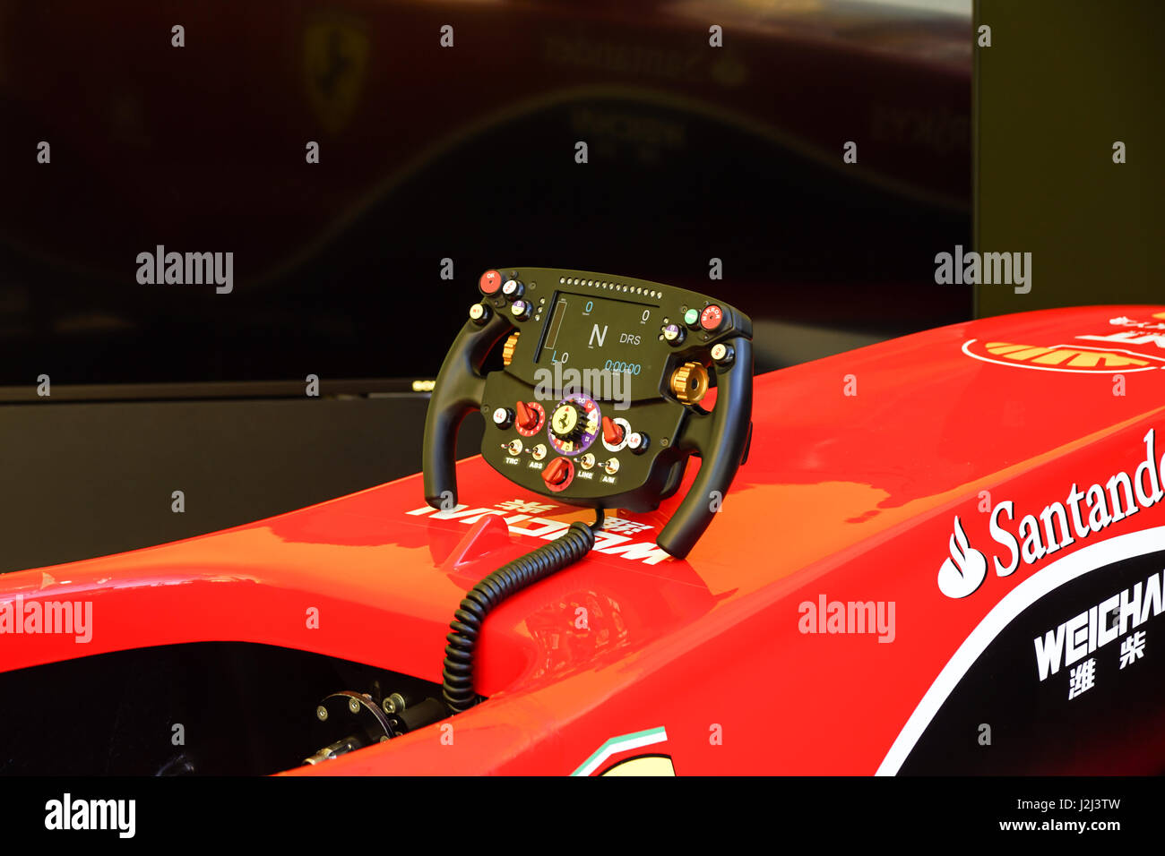 MARANELLO ITALY - MAY 17, 2016: Public race car Simulator on Ferrari F1 ...