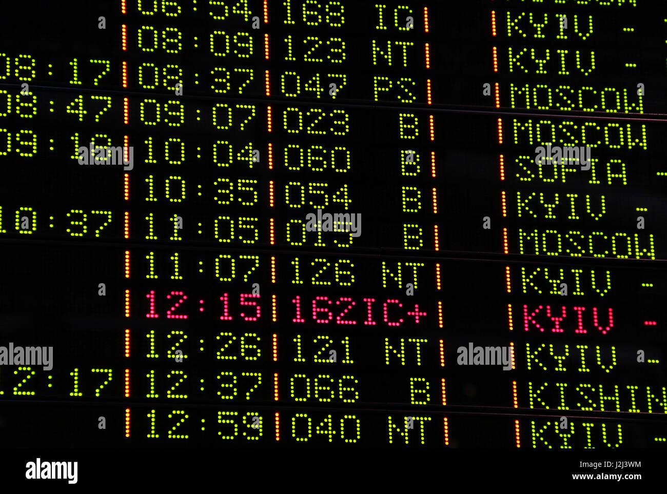 Train timetable display hi-res stock photography and images - Alamy